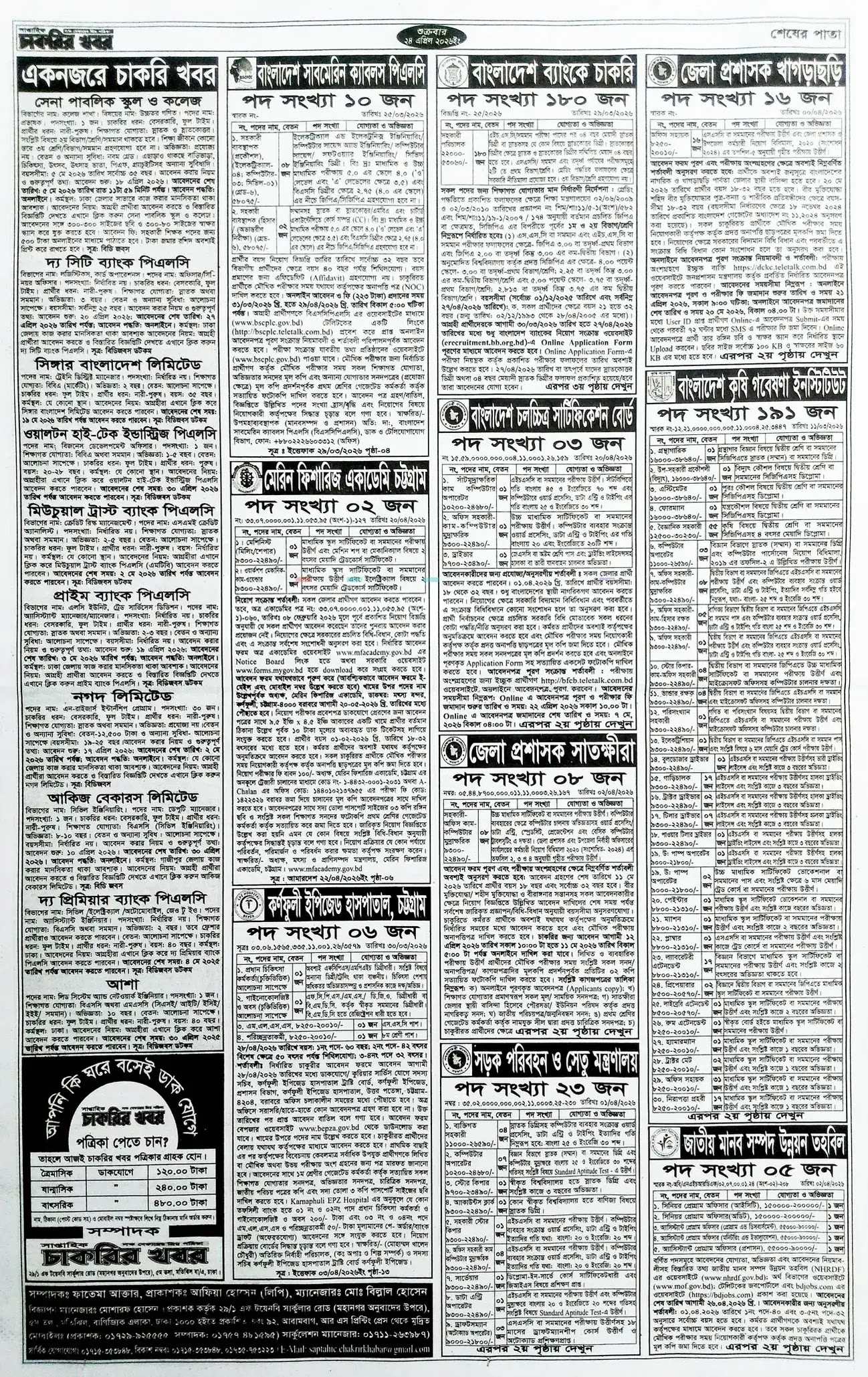 সাপ্তাহিক চাকরির খবর পত্রিকা ২৯ মে ২০২৬ | Saptahik Chakrir Khobor ...